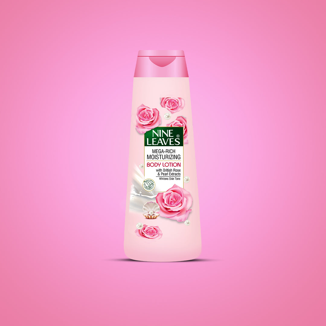 Nine Leaves Mega Rich Moisturising Body lotion ( British Rose & Pearl ...